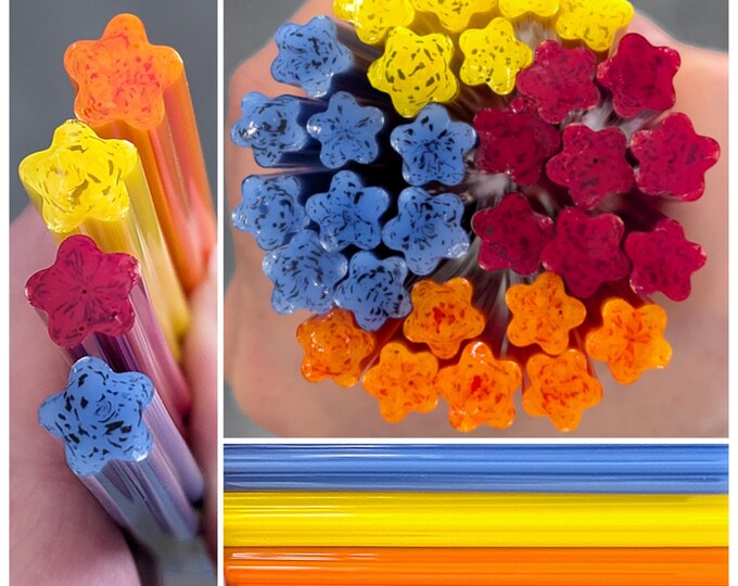 COE 96 Flower Murrini | Beautiful Bouquet 1oz | Millefiori, Murrine ...