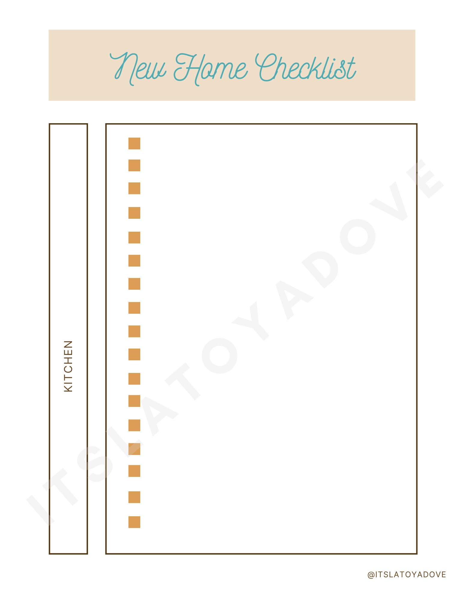 New Home Checklist | Apartment Check List | Printable PDF - Etsy