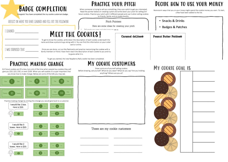 Girl Scout Brownie My Cookie Customers Badge Activity Book ABC Bakers ...