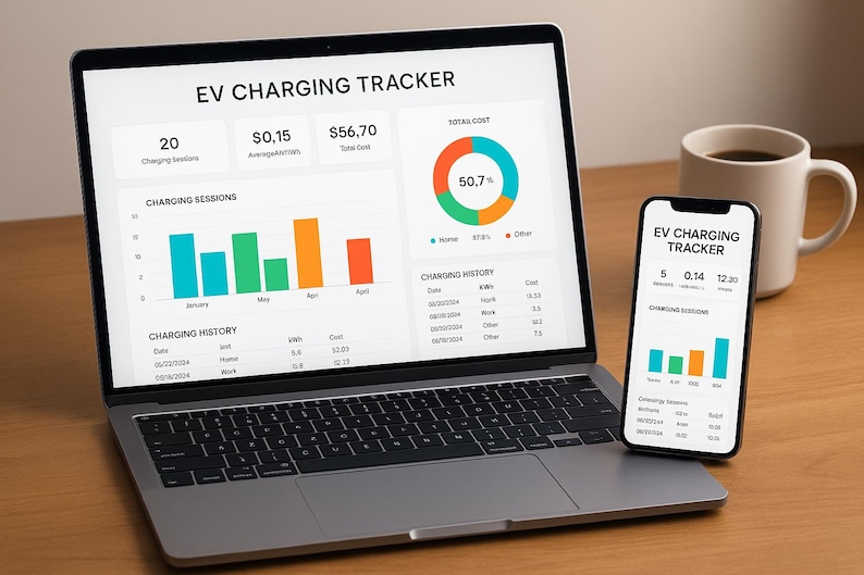 EV Charging Tracker | Cost Log & Mileage Record | Electric Vehicle ...