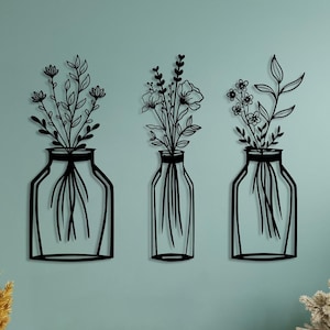 Spring Flower Metal Wall Decor, Unique Design Flower Art, Home Decor ...