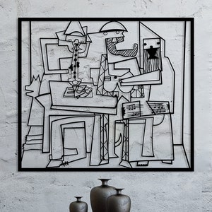 Three Musicians Metal Wall Art by Pablo Picasso, Cubism Wall Art, Piano ...