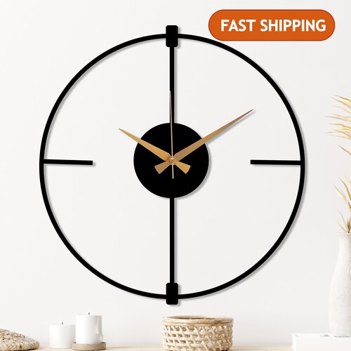 Minimalist Metal Large Wall Clock Modern Silent Wall Clocks - Etsy