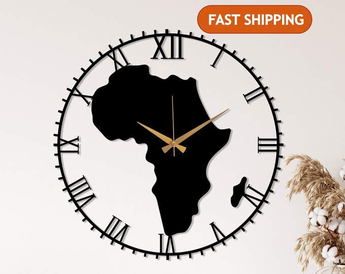 Africa Map Clock - Etsy