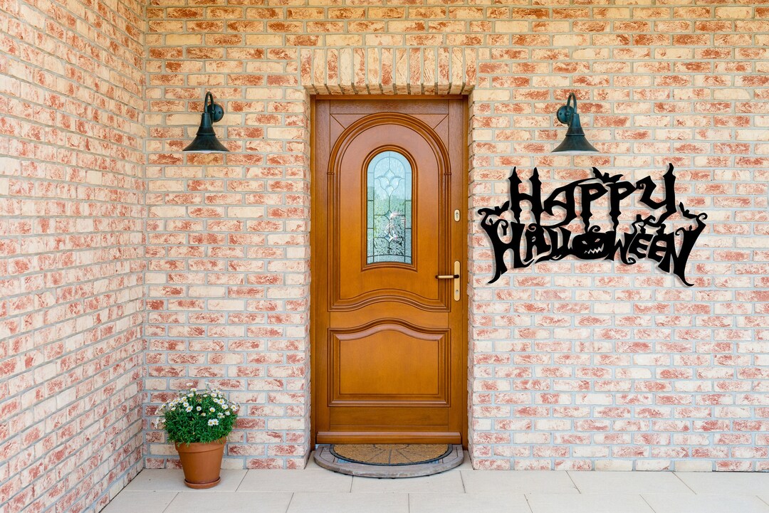 Happy Halloween Metal Wall Decor, Halloween Wall Sign, Halloween Scary ...