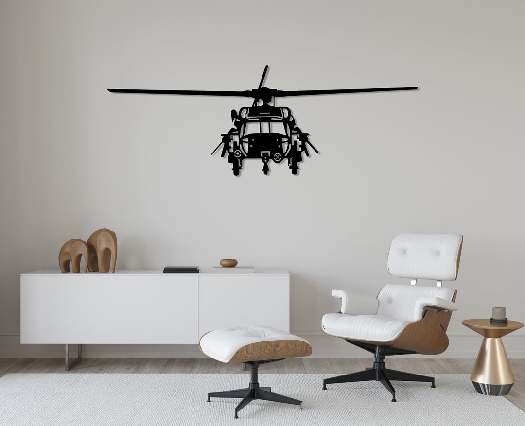 Helicopter Metal Wall Art, Military Home Decor, Aviation Boys Wall Art ...