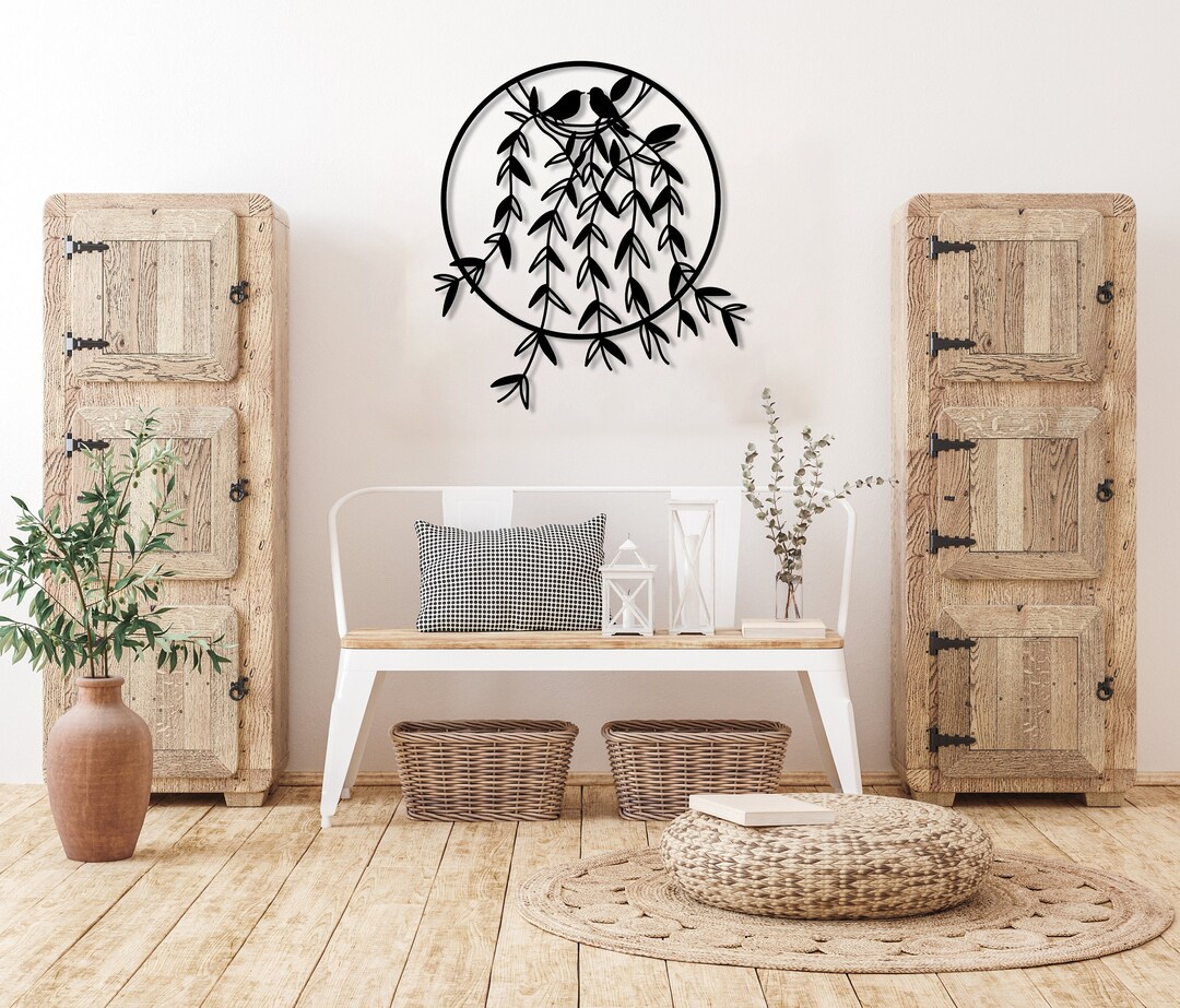 Metal Tree Birds Wall Decor, Birds on Branch Metal Wall Art, Tree of ...