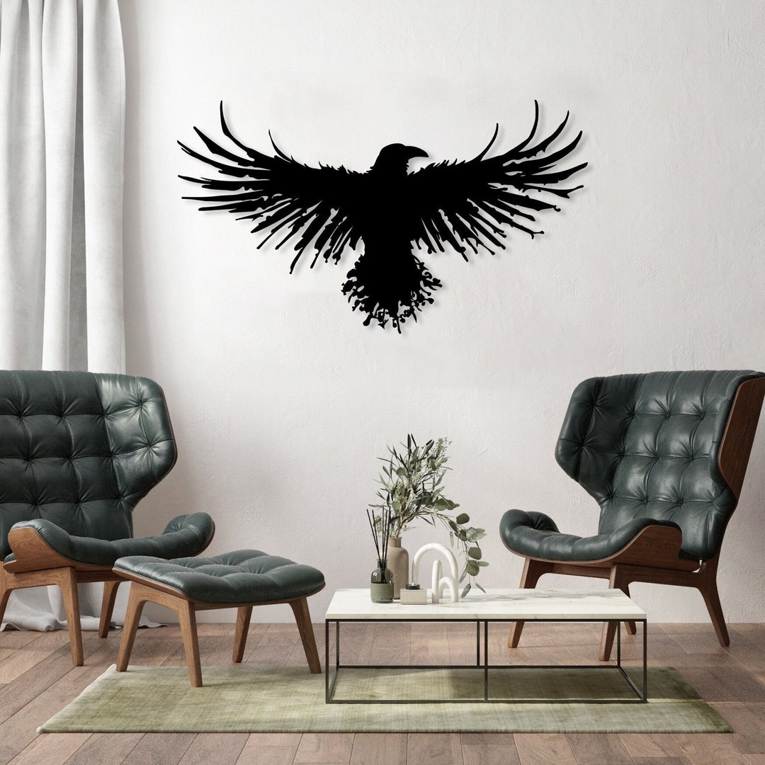 Raven Metal Viking Wall Art, Odin’s Ravens, Norse Raven Mythology Art ...