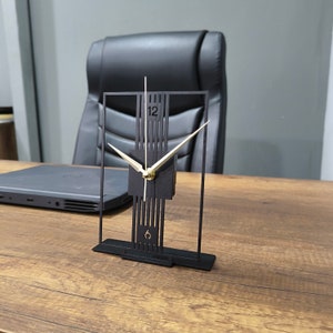 Metal Office Tabletop Clock, Bookshelf Metal Clock, Business Office ...