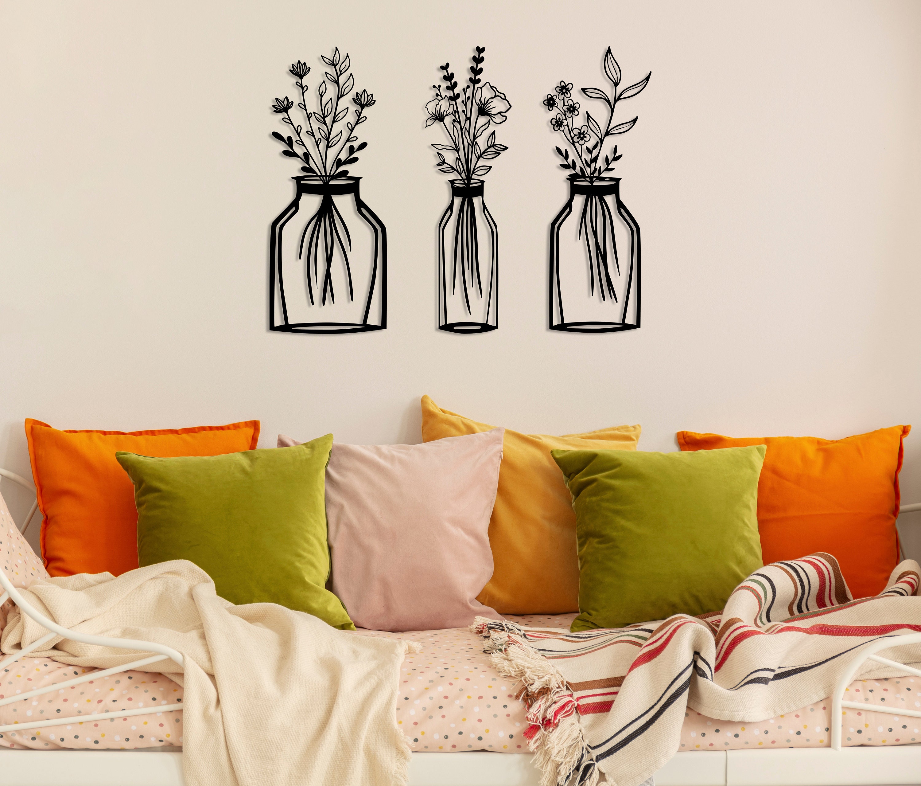 Spring Flower Metal Wall Decor Unique Design Flower Art Home - Etsy Canada