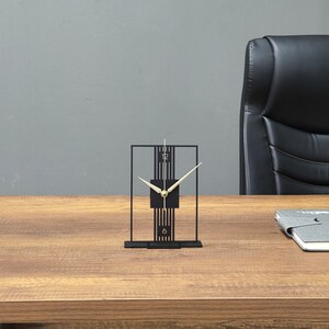 Metal Office Tabletop Clock, Bookshelf Metal Clock, Business Office ...