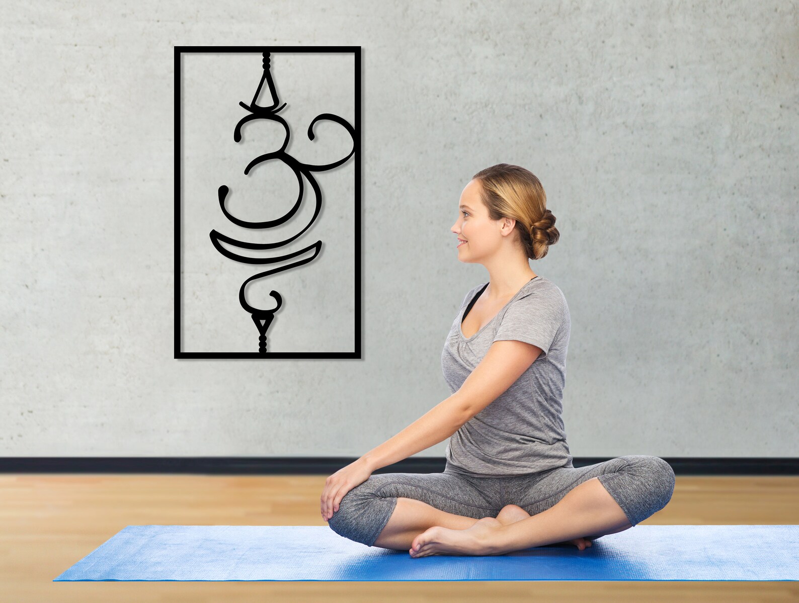Breathe Sanskrit Symbol Metal Wall Decor Om Yoga Symbol Wall - Etsy