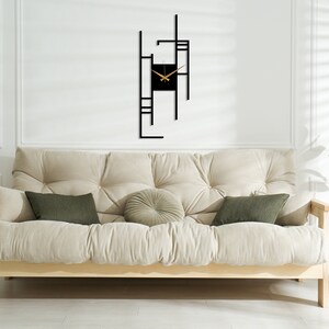 Modern Minimalist Wall Clock, Rectangle Silent Metal Wall Clock Art ...