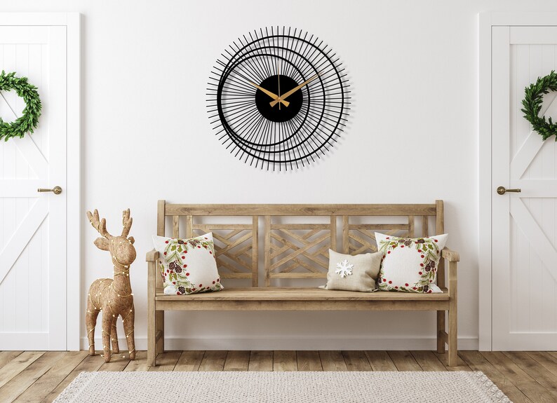 Black Minimalist Large Wall Clock Modern Design Wall Clock - Etsy