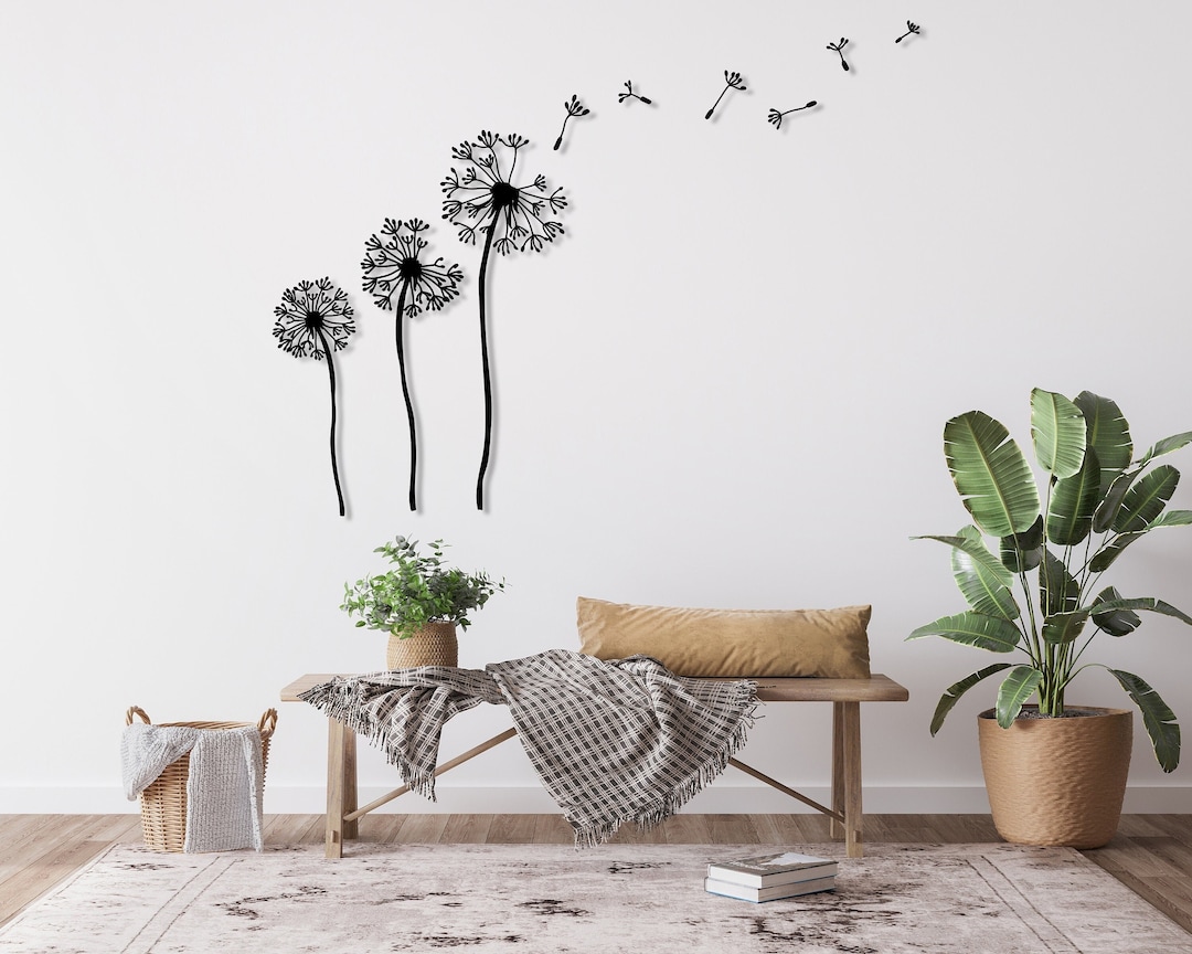 Dandelion Flower Metal Wall Decor, Dandelion Wall Art, Unique Home ...