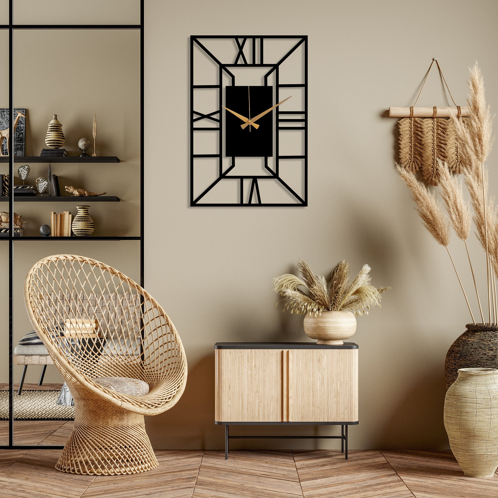 Rectangle Silent Metal Wall Clock Modern Minimalist Unique - Etsy