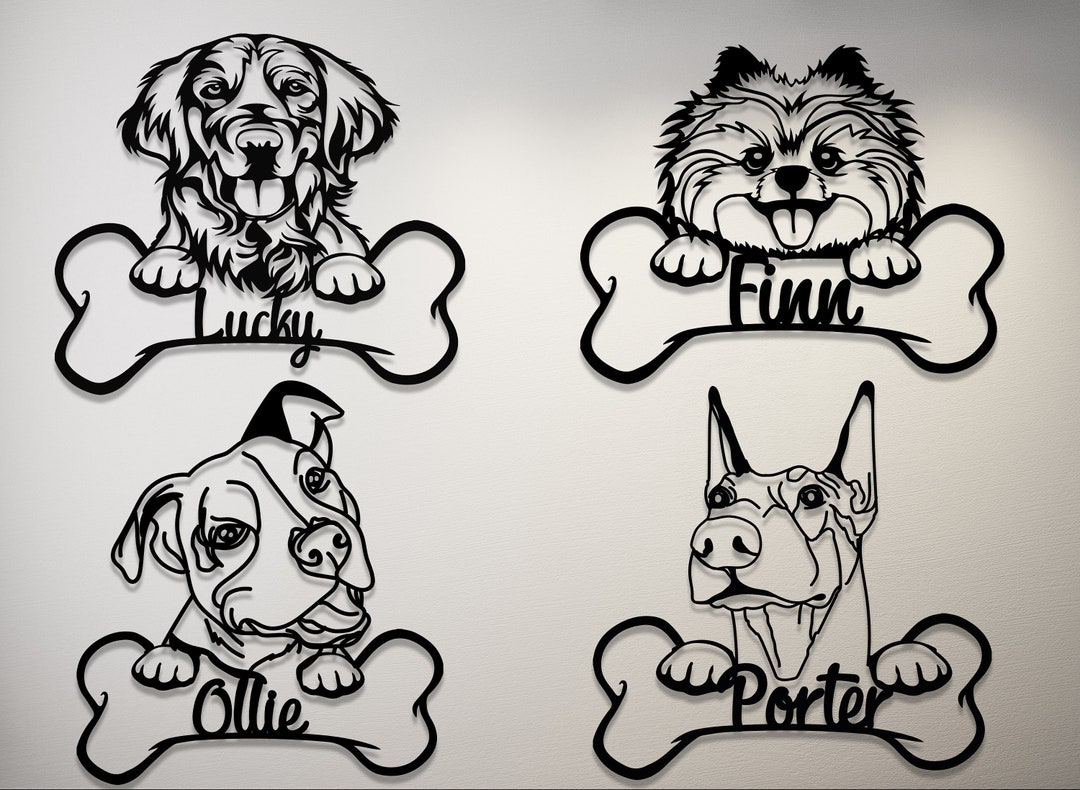 Custom Dog Name Sign, Personalized Metal Dog Name Wall Art, Custom Pet ...