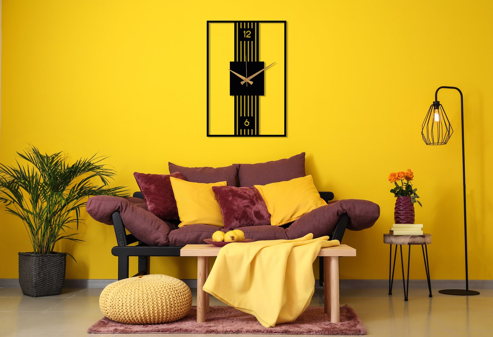 Black Rectangle Metal Wall Clock Modern Large Wall Clock - Etsy