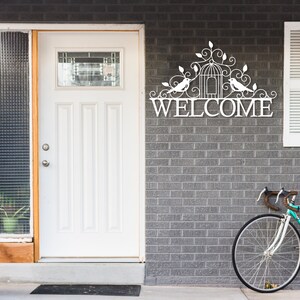 Welcome Home Sign, Metal Word Wall Art, Outdoor House Sign, Entryway ...