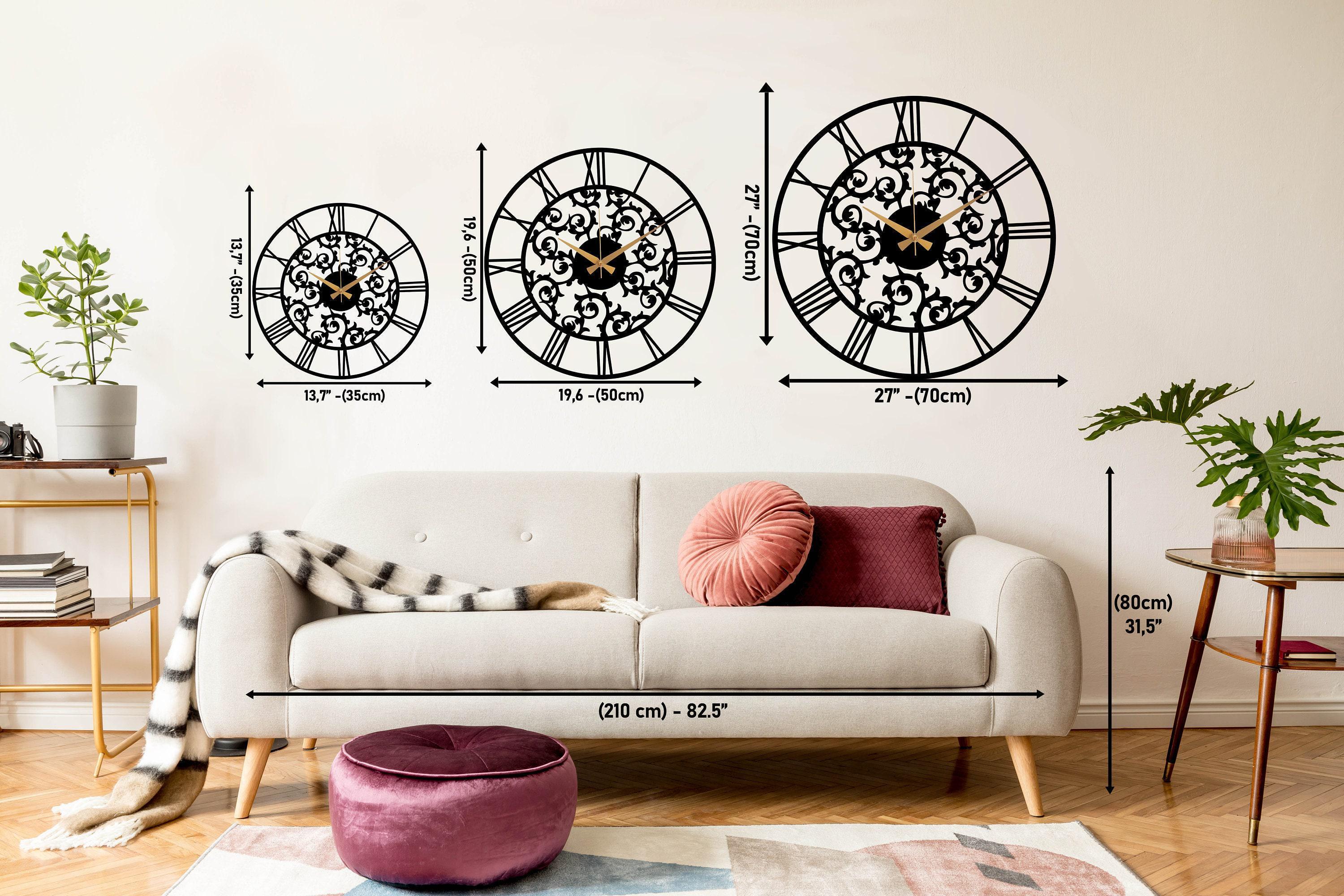 Unique Metal Wall Clock, Roman Numeral Clock, Silent Scroll Wall Clock ...