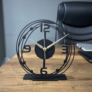 Modern Metal Desktop Clock, Tabletop Clock, Office Desk Clock, Home ...