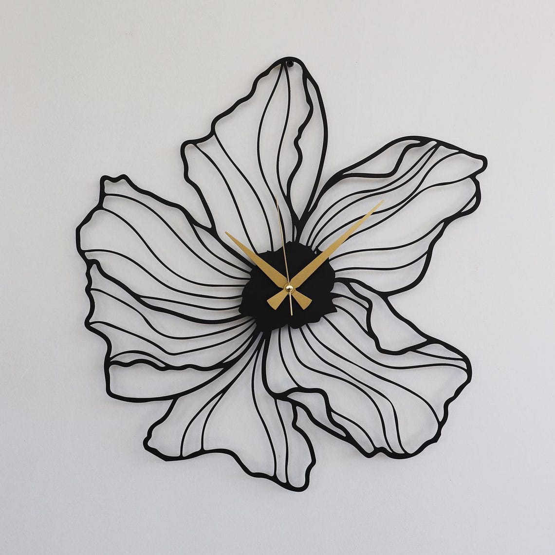 Ginkgo Flower Metal Wall Clock, Ginkgo Leaves Clock, Floral Design Wall ...