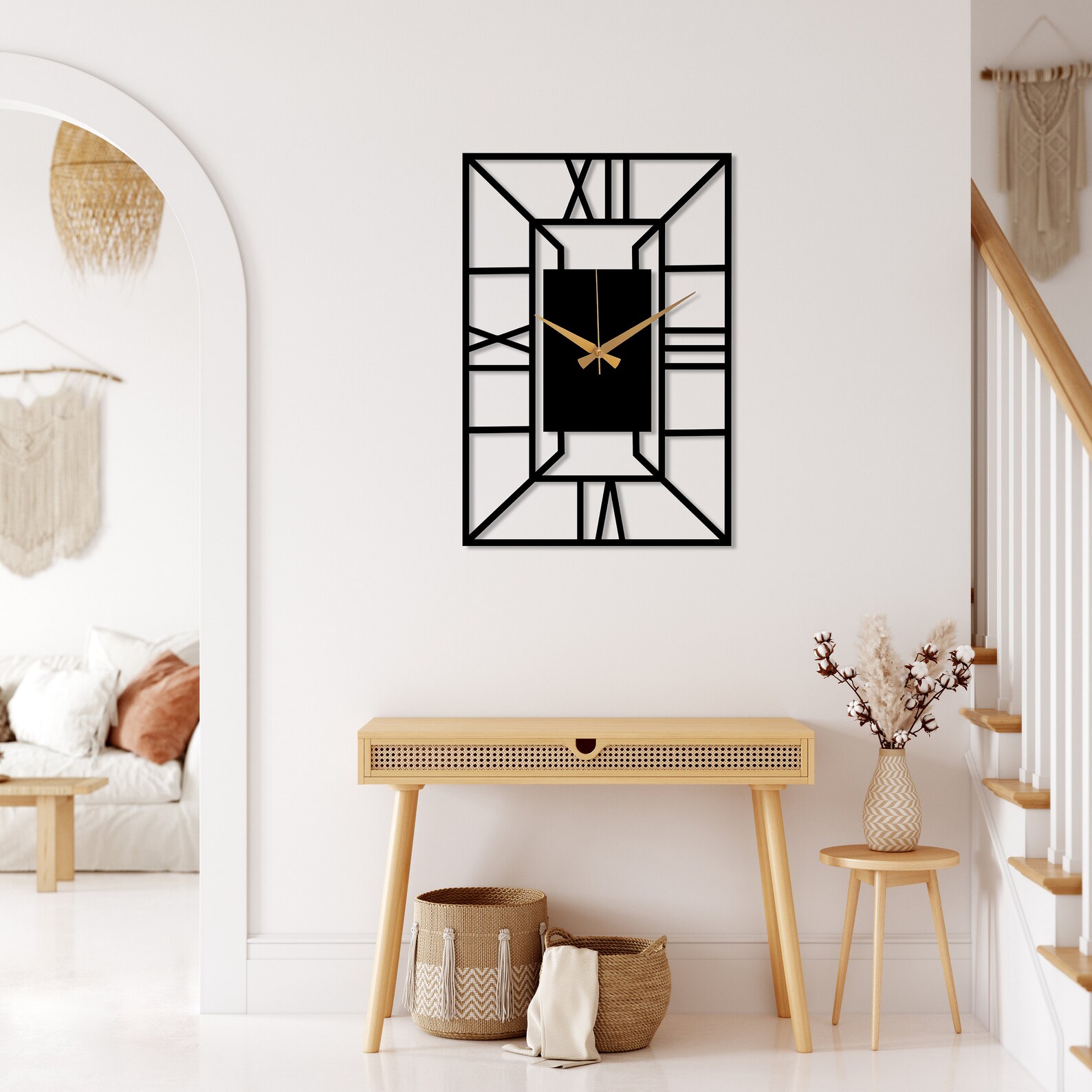 Rectangle Silent Metal Wall Clock Modern Minimalist Unique - Etsy