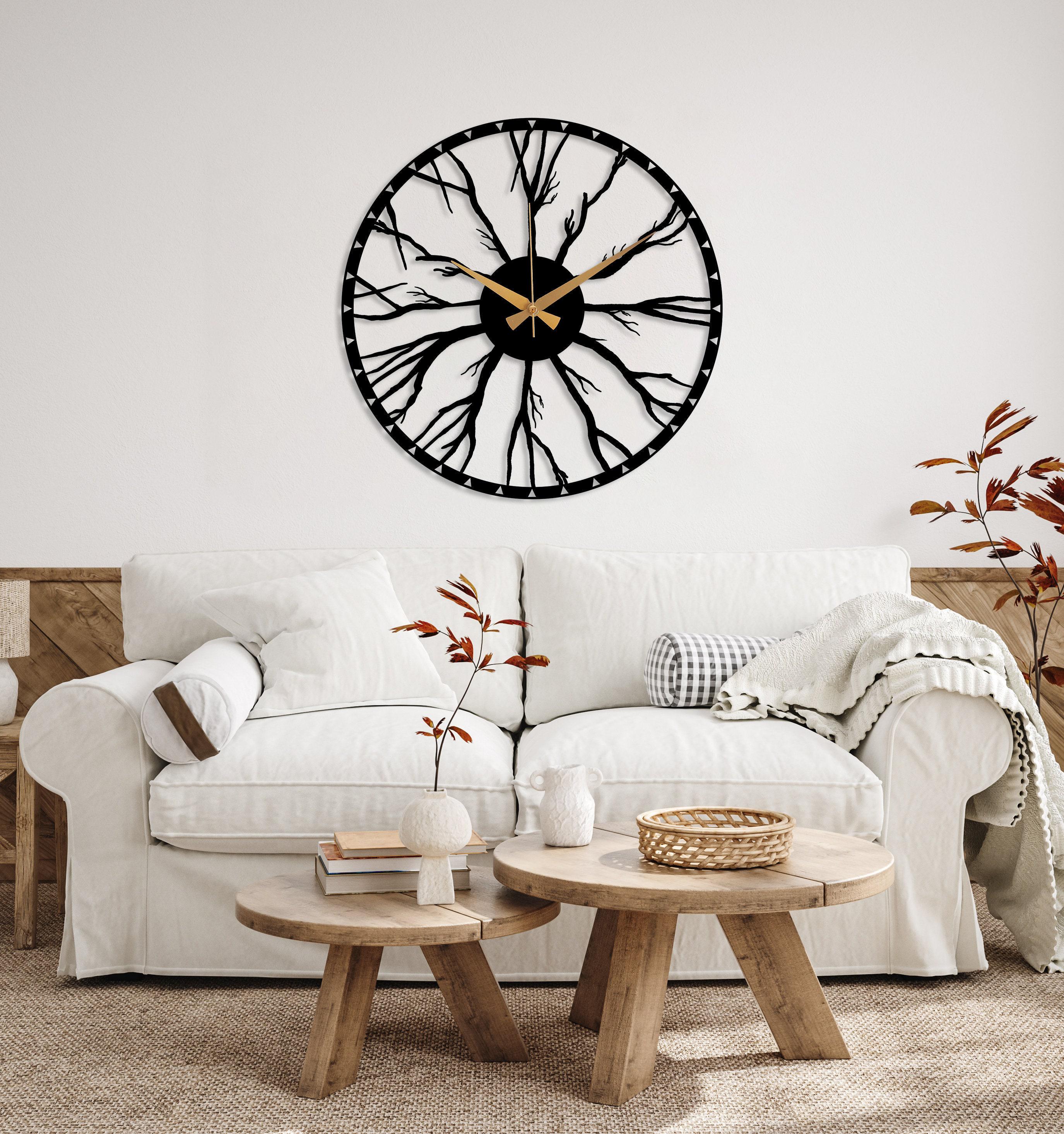 Metal Wall Clock, Root Design Wall Clock, Large Silent Clock, Modern ...