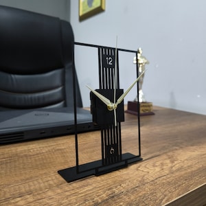 Metal Office Tabletop Clock, Bookshelf Metal Clock, Business Office ...