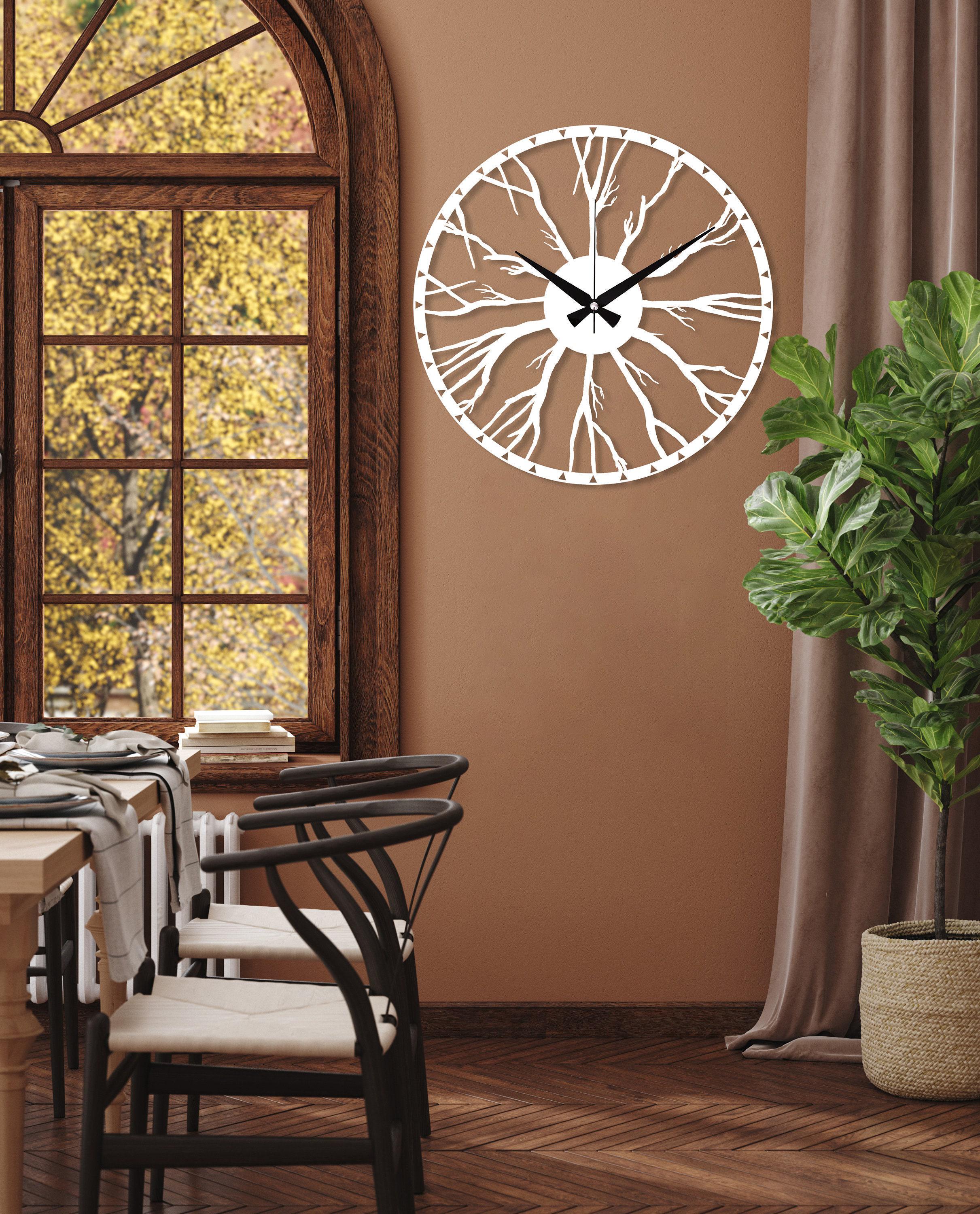 Metal Wall Clock, Root Design Wall Clock, Large Silent Clock, Modern ...