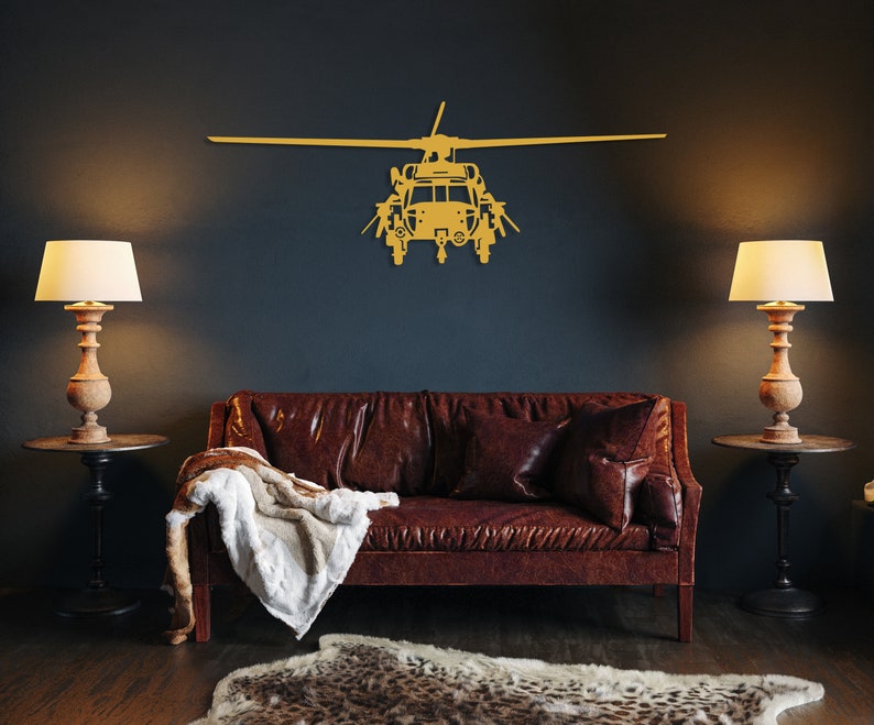 Helicopter Metal Wall Art Military Home Decor Aviation Boys - Etsy