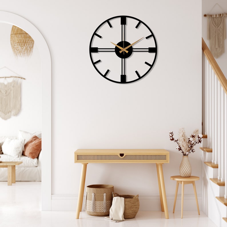 Minimalist Metal Large Wall Clock Modern Silent Wall Clocks - Etsy