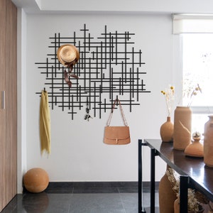 Metal Wall Coat Rack, Abstract Metal Wall Decor,entryway Metal ...