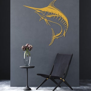 Swordfish Metal Wall Art, Fish Metal Wall Decor, Beach House Decor ...