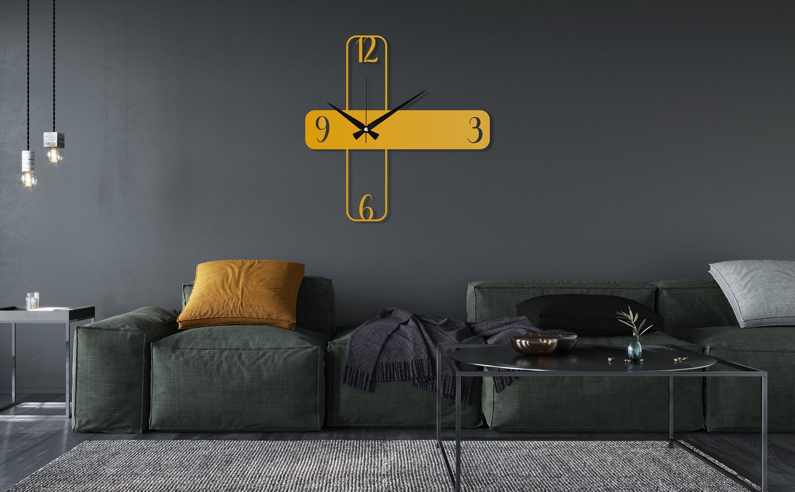 Black Modern Wall Clock Minimalist Metal Wall Clock Unique - Etsy