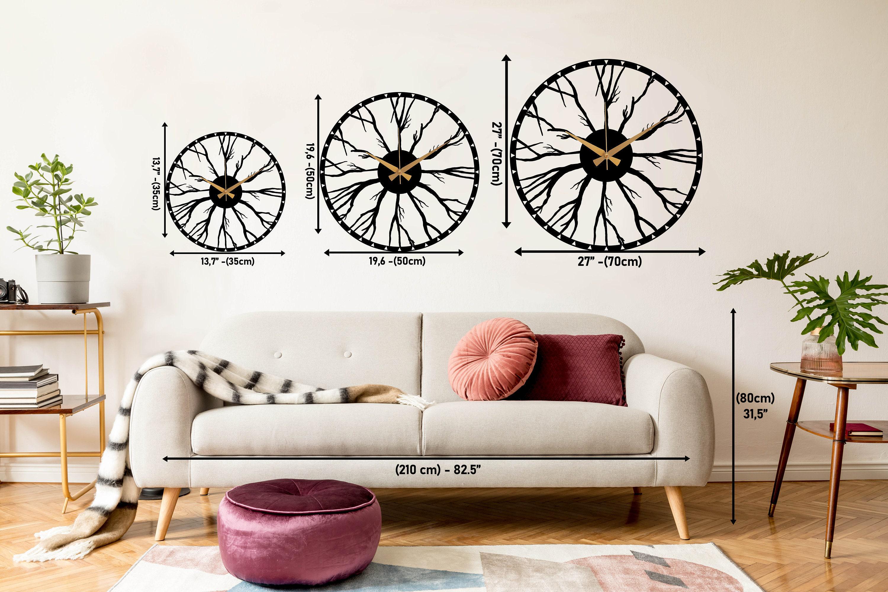 Metal Wall Clock, Root Design Wall Clock, Large Silent Clock, Modern ...
