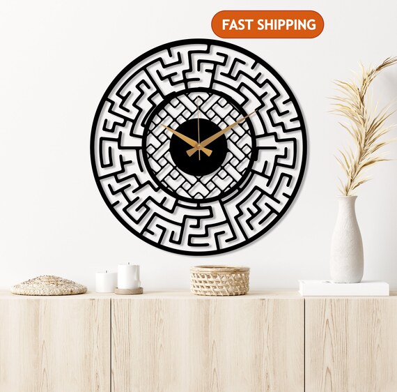 Metal Large Abstract Wall Clock Modern Silent Wall Clock - Etsy