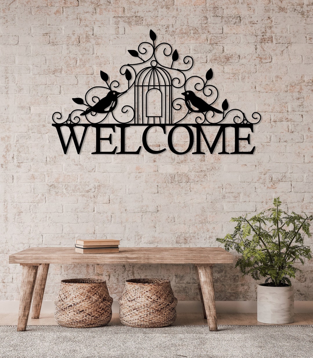 Welcome Home Sign, Metal Word Wall Art, Outdoor House Sign, Entryway ...