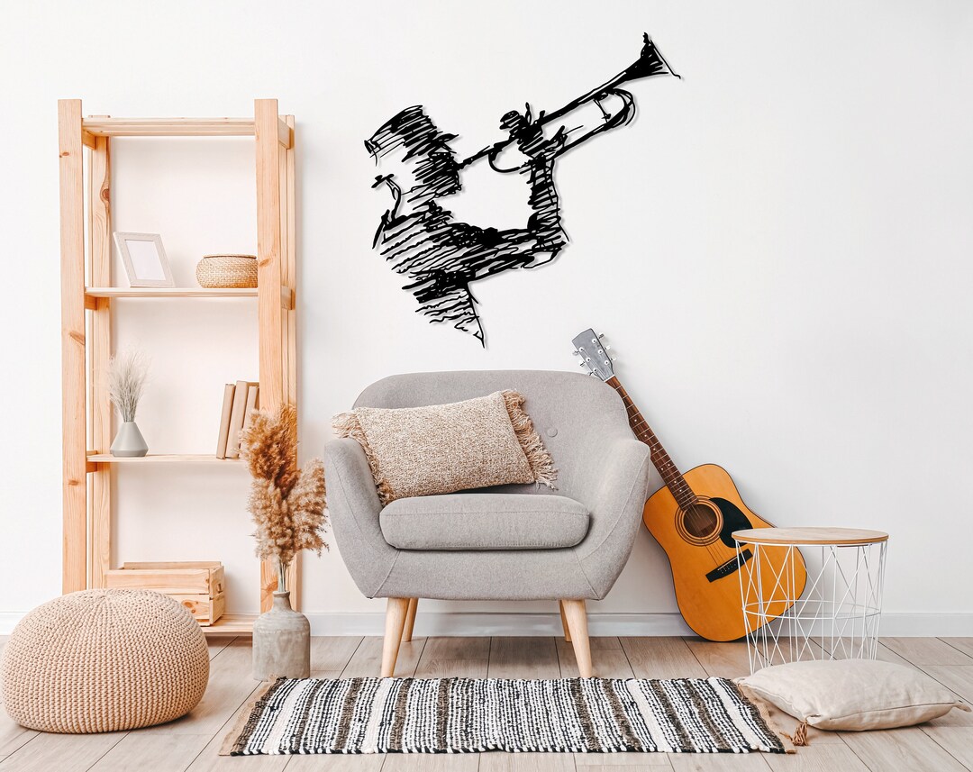 Music Sign Wall Art, Jazz Sign Line Art, Saxophone Wall Art, Saxophone ...