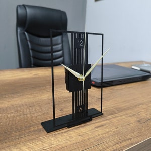 Metal Office Tabletop Clock, Bookshelf Metal Clock, Business Office ...