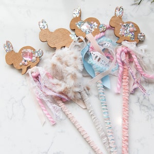 Easter Wand Pink Glitter Wand Easter Gift for Kids Fairy Princess Wand ...