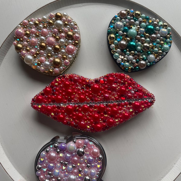 Rhinestone Mirror - Etsy