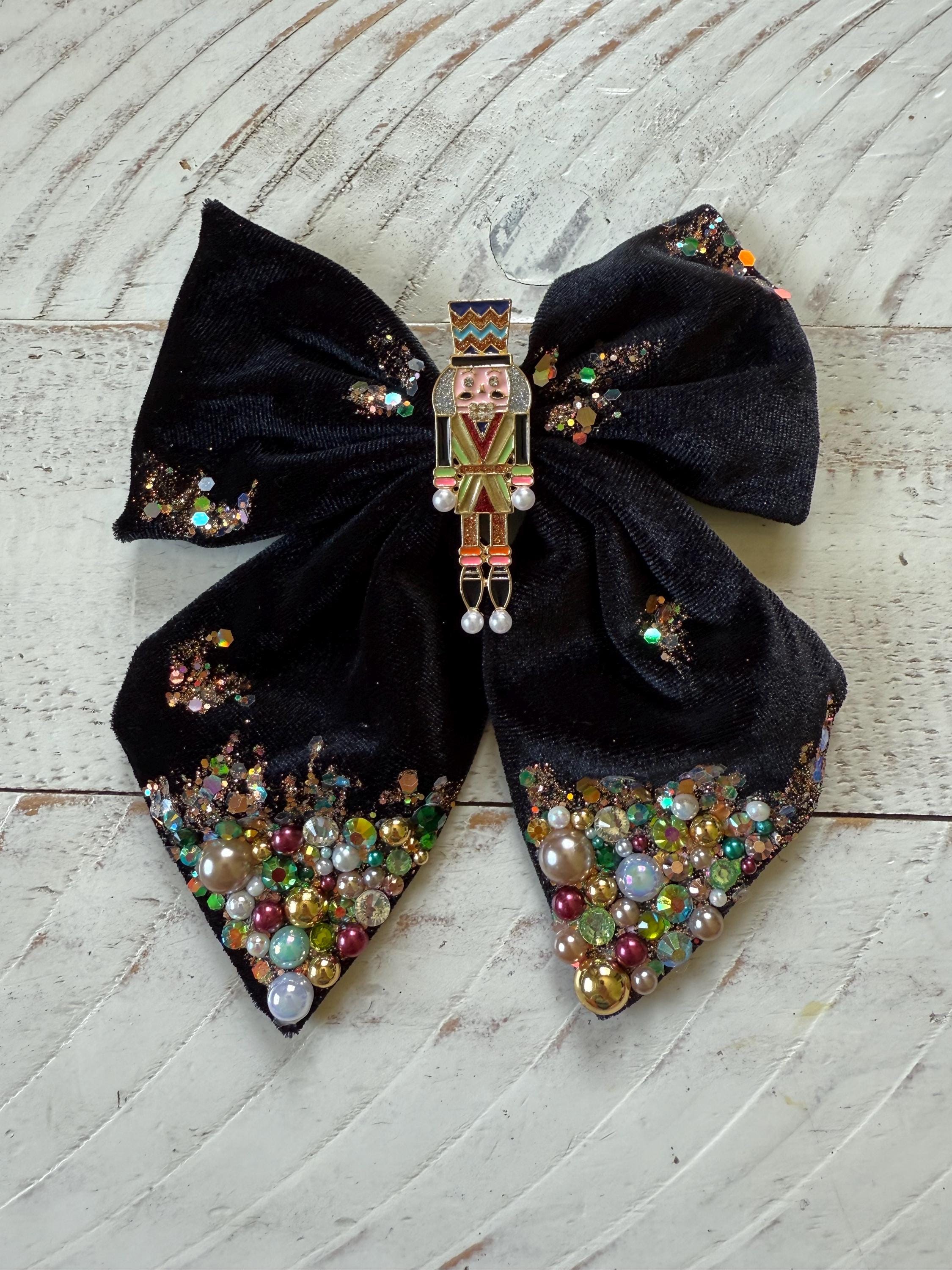 Nutcracker Hair Bow: Pink Velvet Christmas Party Bow - Etsy