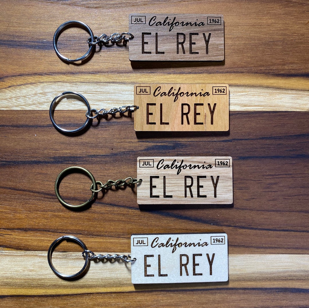 Personalized Hardwood California License Plate Keychain (california ...