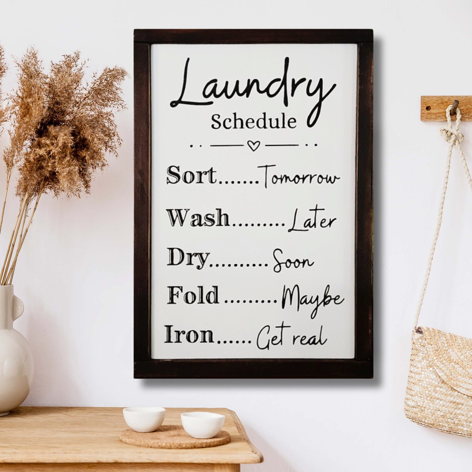 Laundry Schedule Wooden Sign, Laundry Sign, Laundry Funny Sign, Wall ...