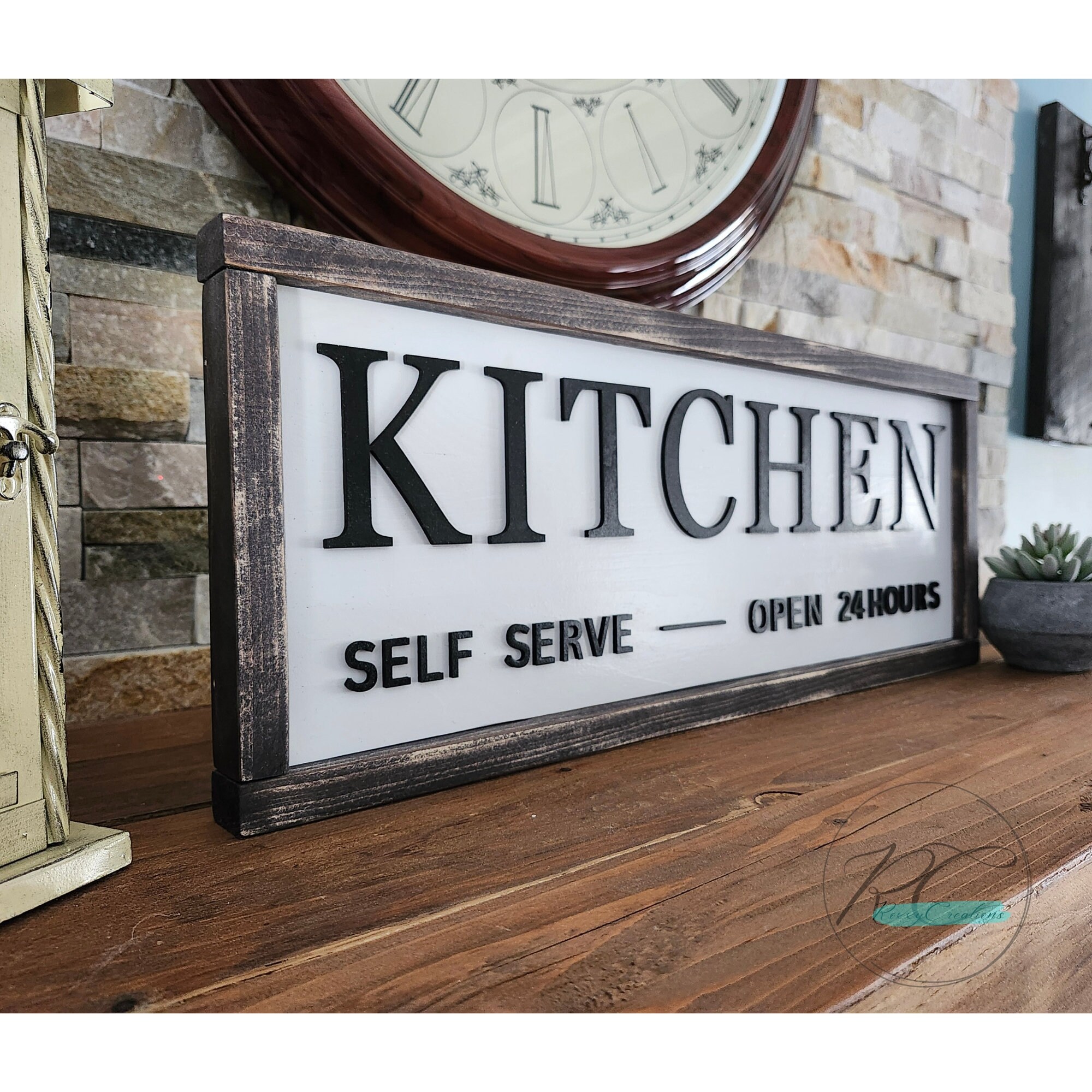 Kitchen Self Serve Open 24 Hours, Kitchen Wooden Sign, Farmhouse ...