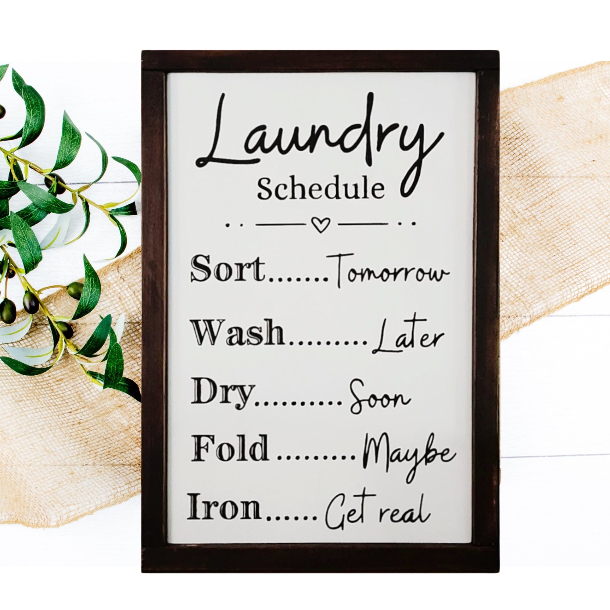 Laundry Schedule Wooden Sign, Laundry Sign, Laundry Funny Sign, Wall ...