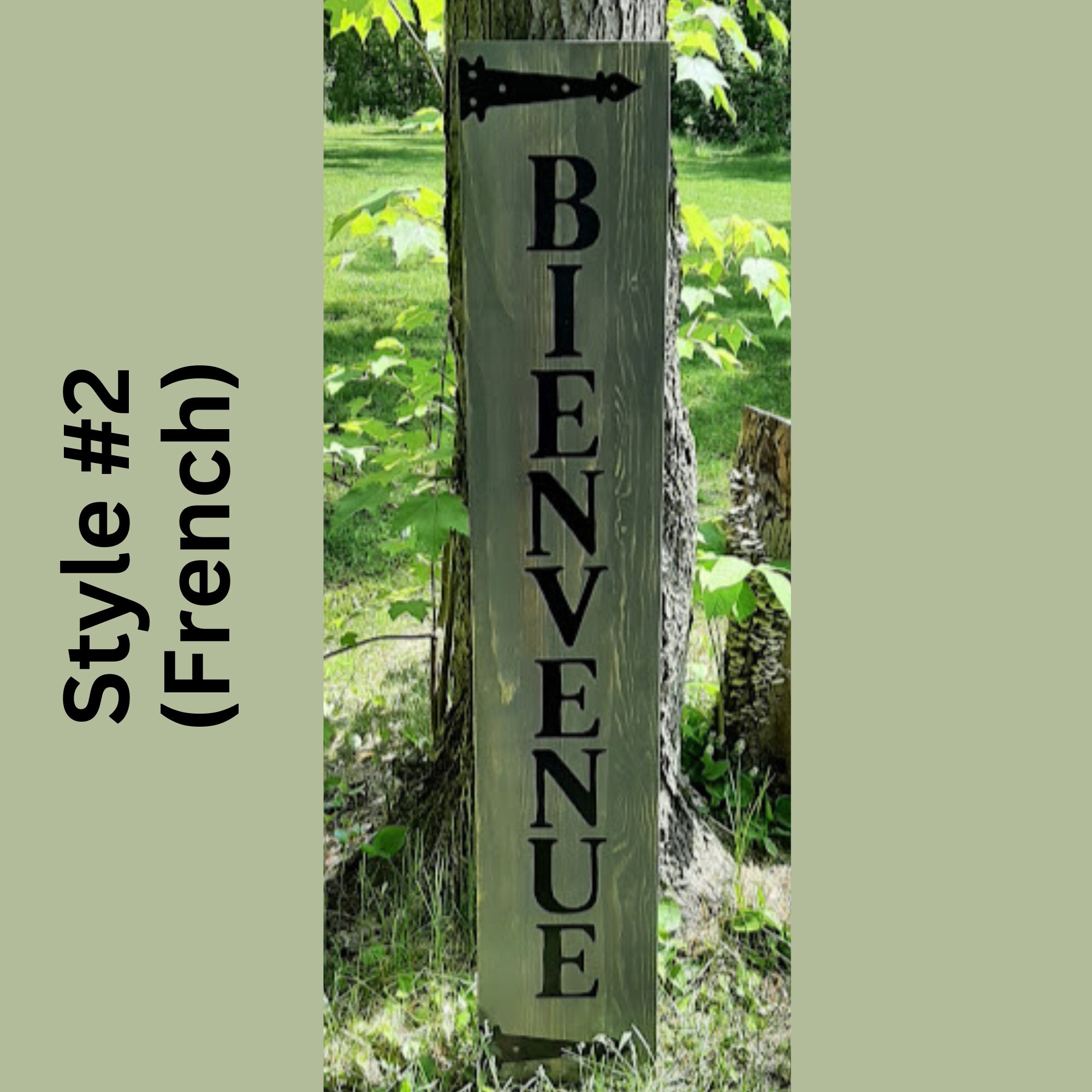 Welcome Porch Sign Bienvenue Porch Sign Outdoor Sign Flower - Etsy