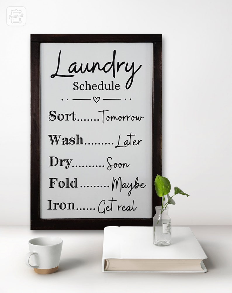 Laundry Schedule Wooden Sign, Laundry Sign, Laundry Funny Sign, Wall ...