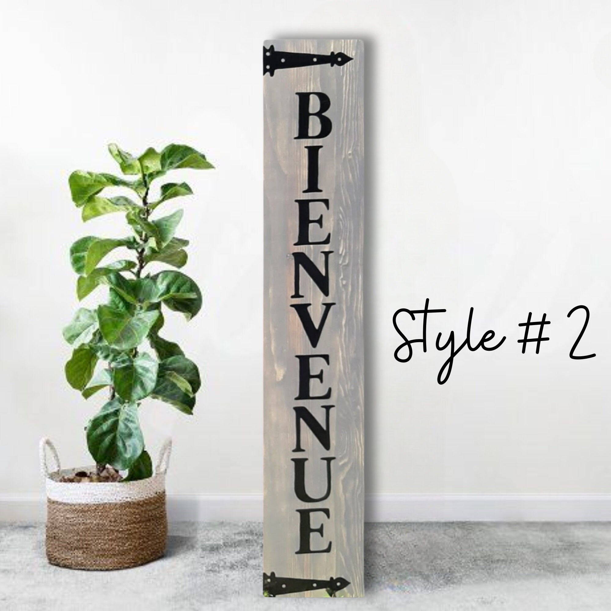 Welcome Porch Sign, Bienvenue Porch Sign, Outdoor Sign, Flower Garden ...